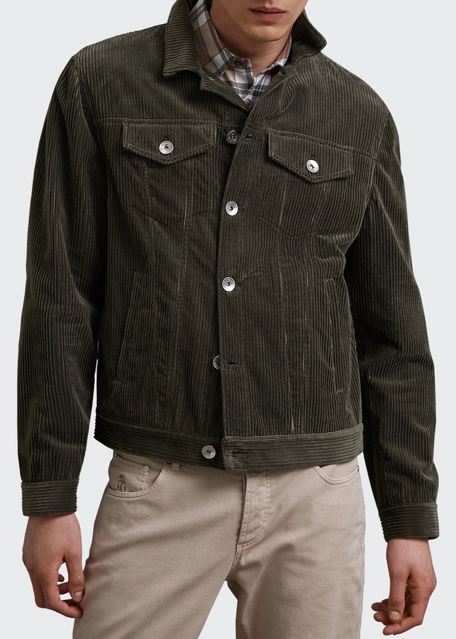 Brunello Cucinelli Men's Corduroy Trucker Jacket - ShopStyle Outerwear