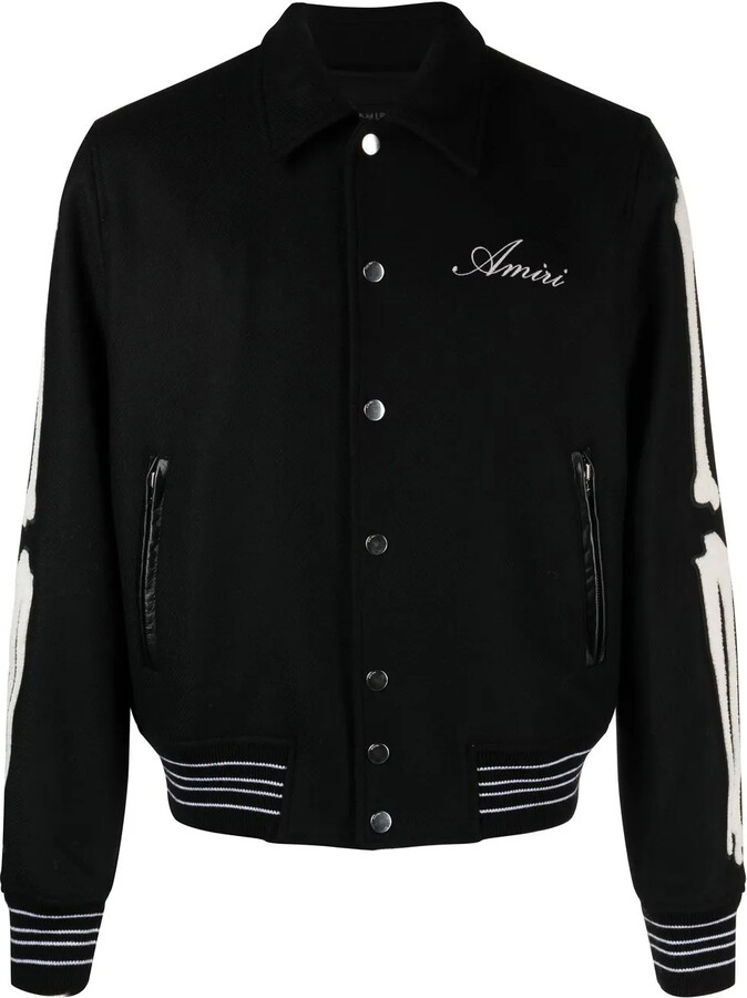 Amiri Bones Appliqué Wool-Blend Bomber Jacket - ShopStyle