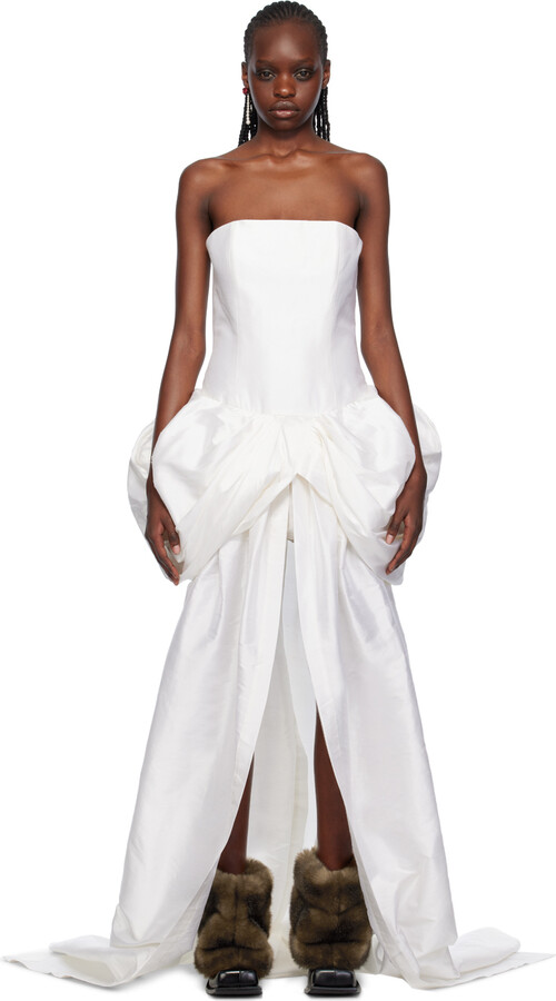 FIDAN NOVRUZOVA White Gathered Minidress - ShopStyle