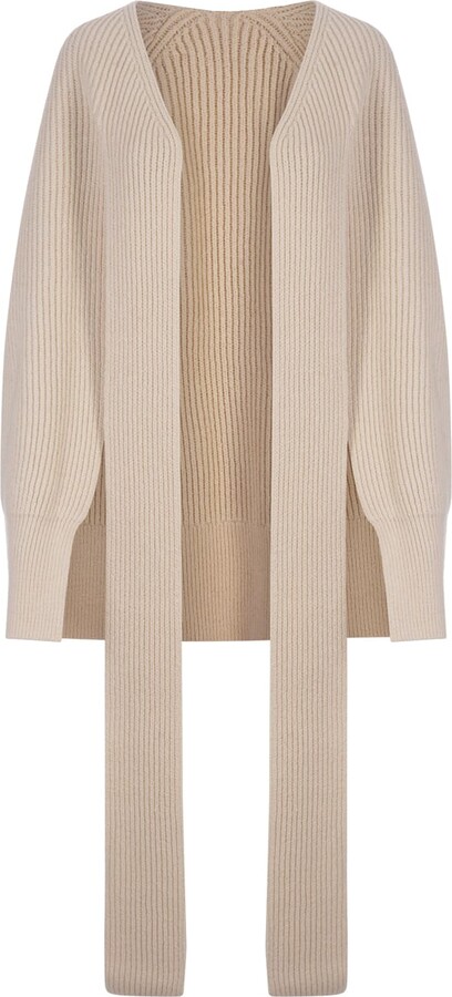 Jil Sander Ribbed Structured Cape In Coconut White - ShopStyle