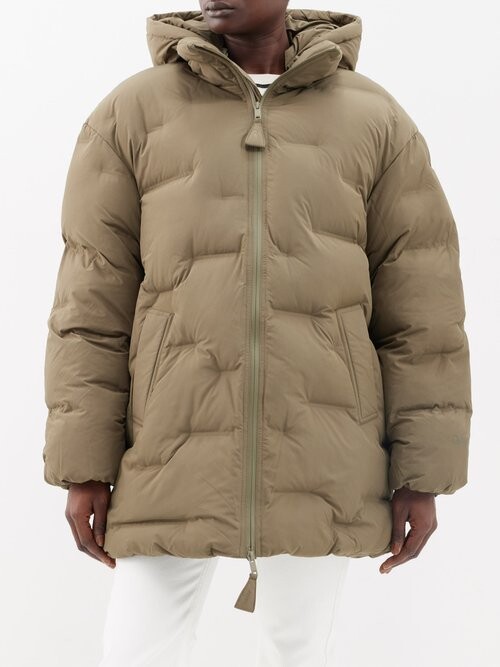 Ganni Hooded Padded Recycled-fibre Jacket - ShopStyle Down & Puffer Coats