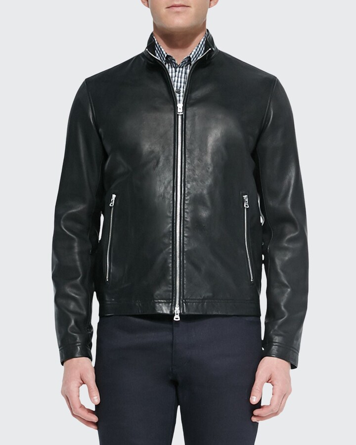 Theory Men's Morvek Zip-Front Leather Jacket - ShopStyle