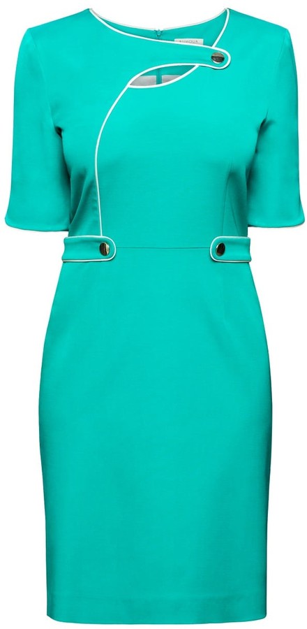 Rumour London Francesca Aqua Green Dress With Keyhole Tab Neckline ...