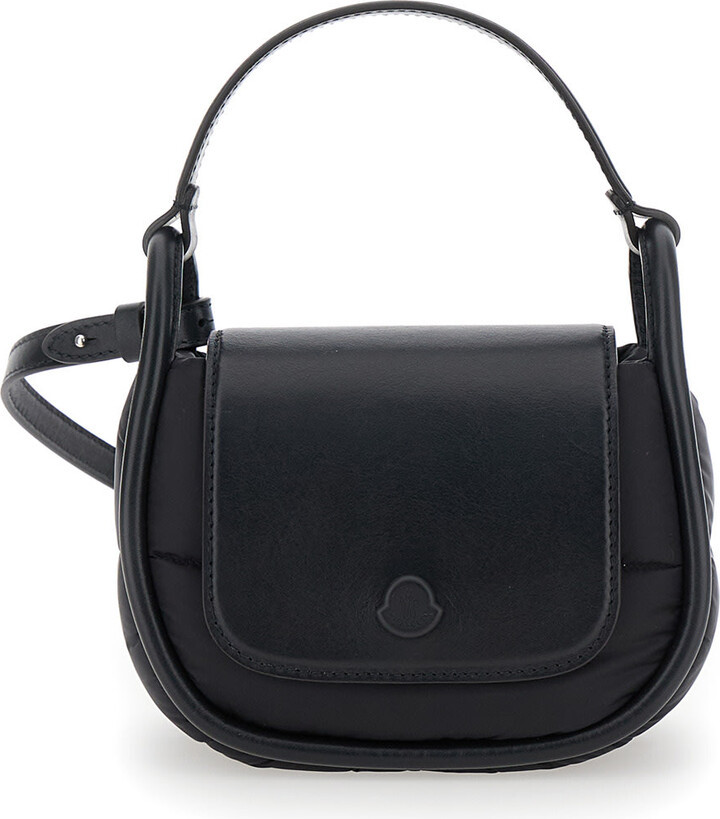 Moncler 'mini Tiarna' Black Mini Handbag With Logo Patch In Nylon Woman ...