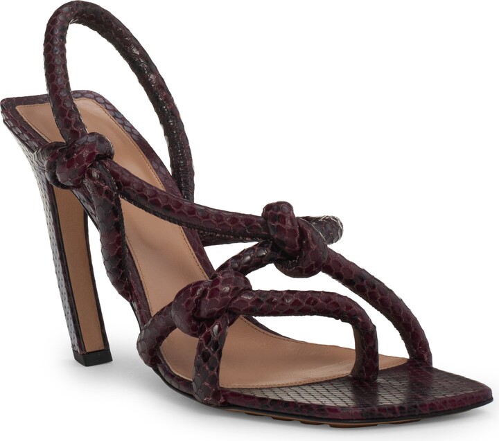 Bottega Veneta Jimbo Knot Strap Python Embossed Leather Sandal - ShopStyle