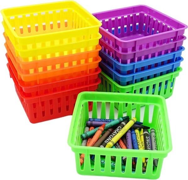 4E's Novelty Square Classroom Baskets for Classroom Storage - 12 pcs ...