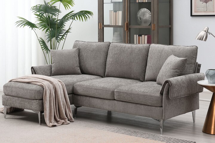 SZUBEE 84" Modern Convertible Sectional Sofa L-Shaped Couch 4-Seat with ...