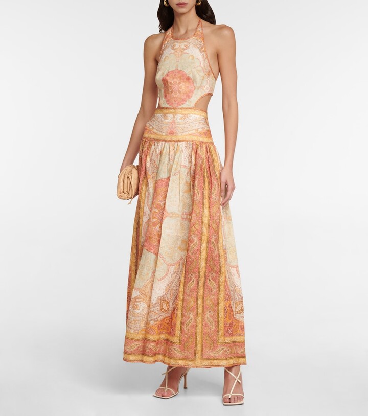 Zimmermann Anneke paisley printed cutout linen dress - ShopStyle
