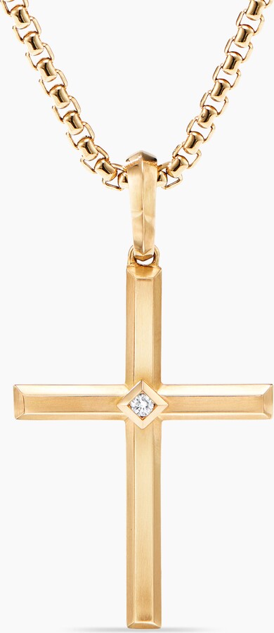 David Yurman Modern Renaissance Cross Pendant in 18K Yellow Gold with ...