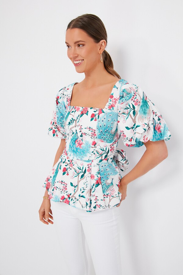 Chloe Kristyn Exclusive Peacock Floral Carrie Blouse - ShopStyle