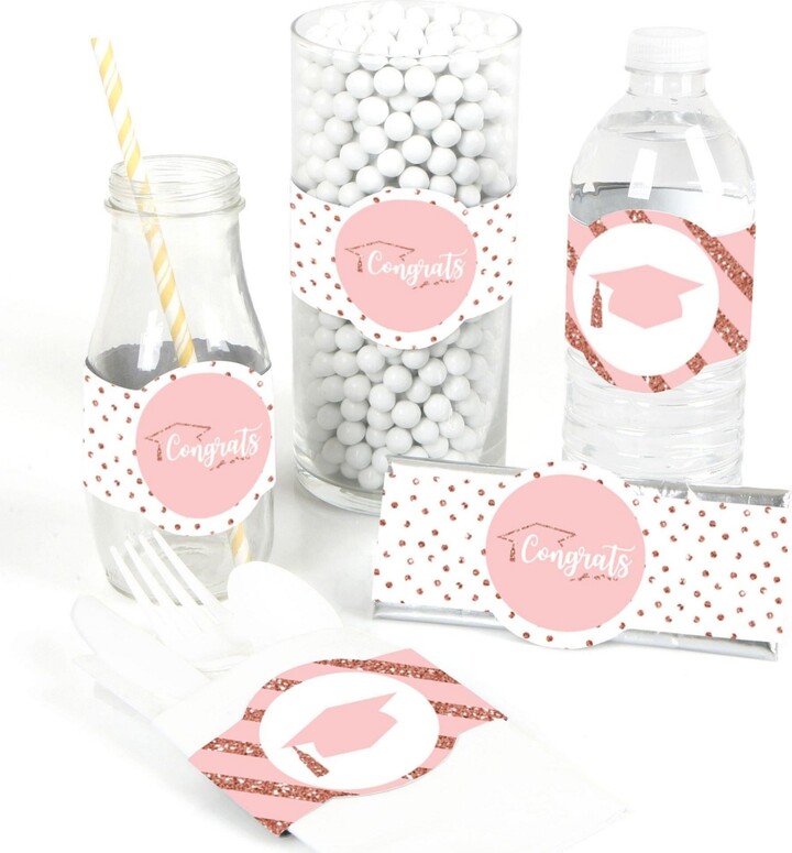 Big Dot Of Happiness Rose Gold Grad - Graduation Party Diy Wrapper ...