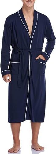 COLORFULLEAF Men's Cotton Dressing Gown - ShopStyle Robes