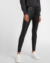 Express Super High Waisted Vegan Leather Seamed Leggings - ShopStyle