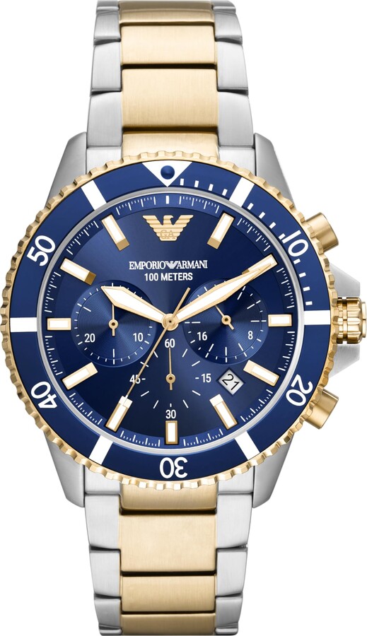 Emporio Armani Men's Chronograph Two-Tone Stainless Steel Watch (Model: AR11362) - ShopStyle