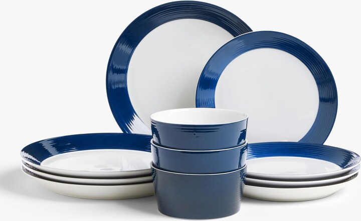 John Lewis ANYDAY Ripple Porcelain Dinnerware Set - ShopStyle