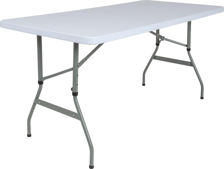 Emma+Oliver 4.93-Foot Height Adjustable Plastic Folding Table ...