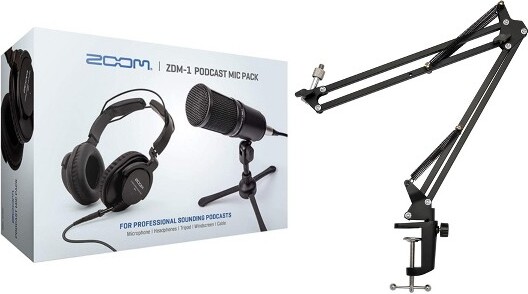 Zoom ZDM-1 Podcast Microphone Pack Accessory Bundle and Knox Gear Boom ...