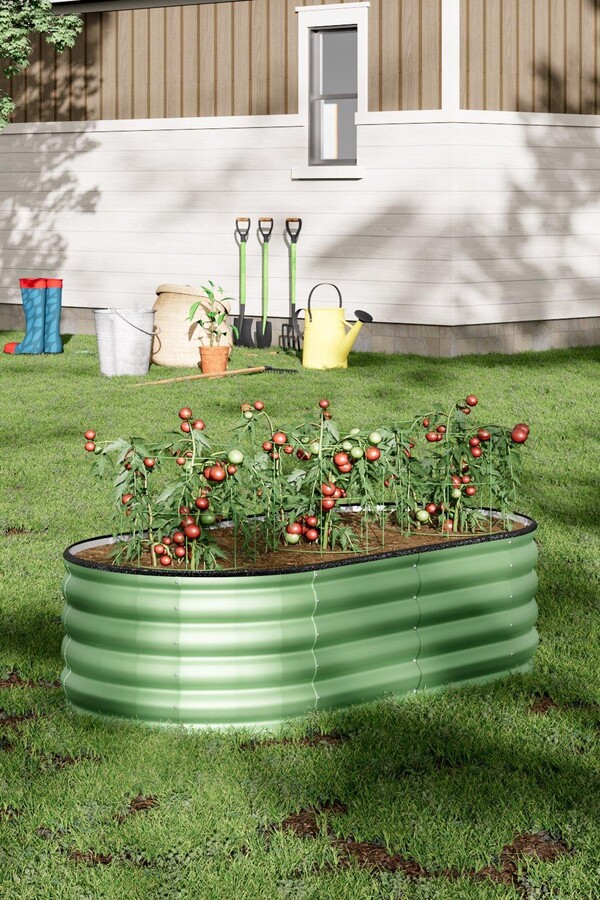 Garden Sanctuary Garden Oval-Shaped Galvanized Steel Raised Bed - ShopStyle