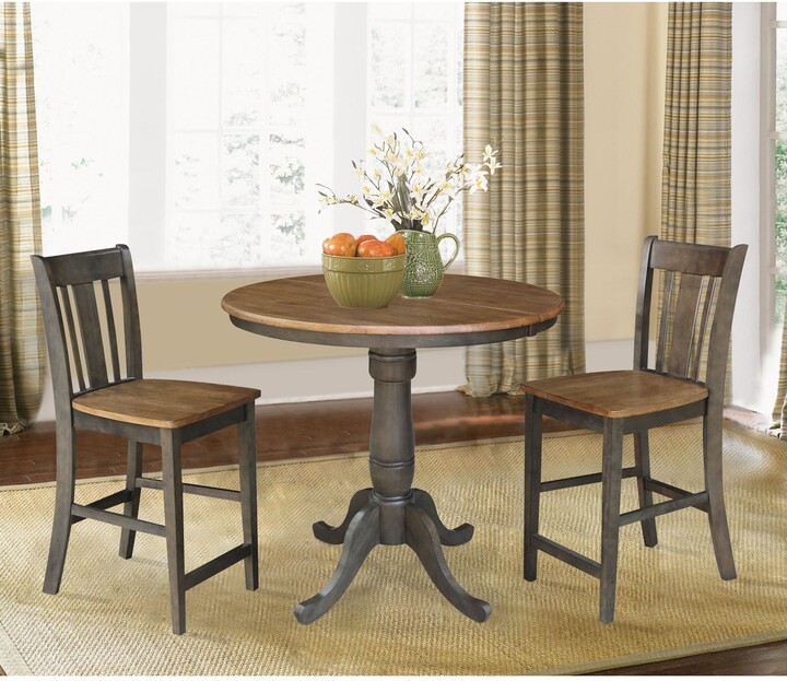 International Concepts 36" Round Wood Counter Height Extension Dining ...