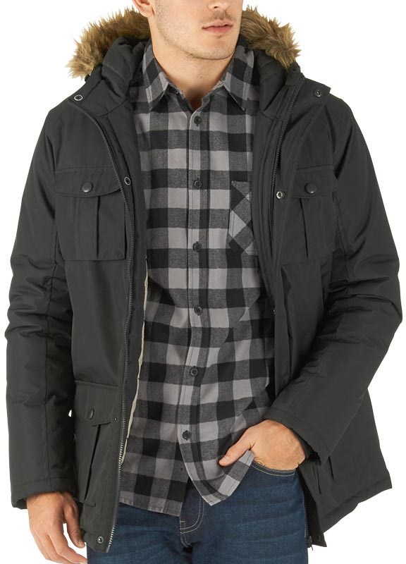 Kangaroo Poo Mens Parka Jacket Black - ShopStyle Outerwear