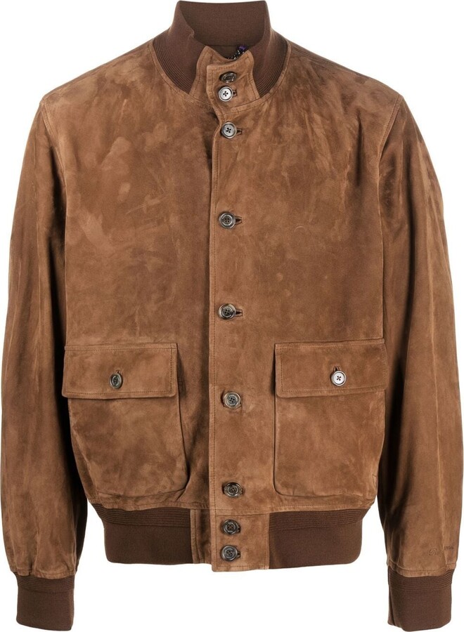 Ralph Lauren Purple Label Hayworth nubuck bomber jacket - ShopStyle
