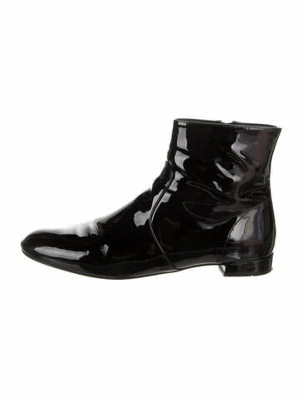 Prada Patent Leather Boots Black - ShopStyle