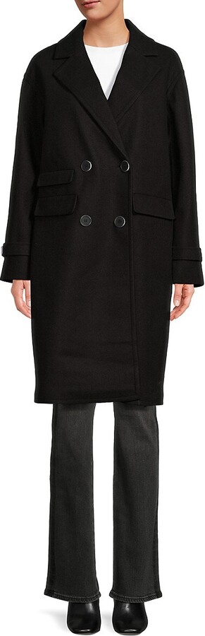 NVLT Double Breasted Faux Wool Military Coat - ShopStyle