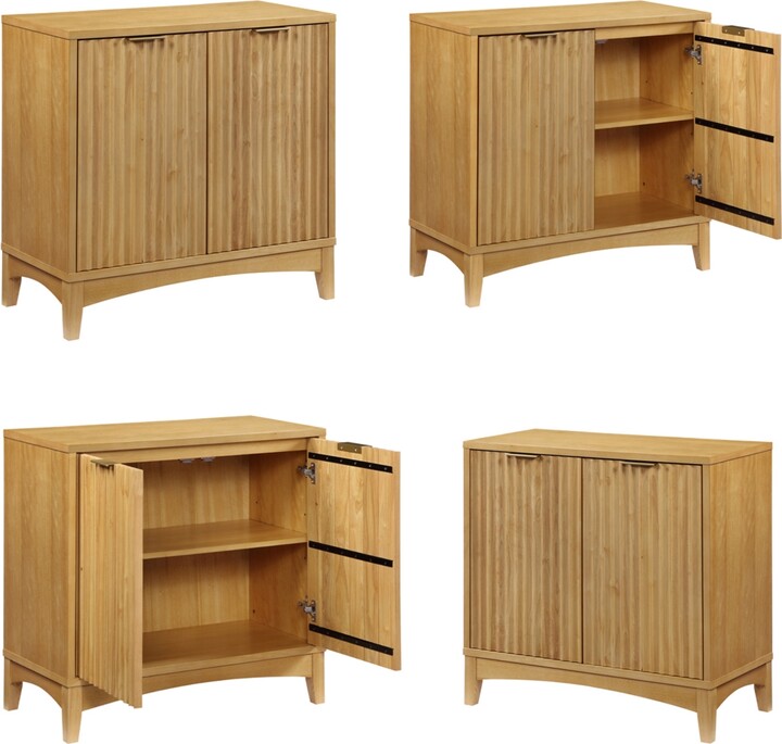 Simplie Fun Stylish Storage Cabinet with Wavy Fluted Design and Ample ...