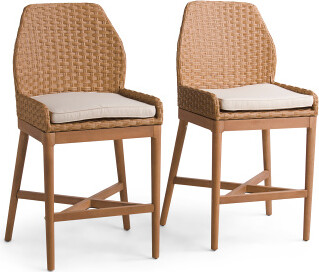 TJMAXX Set Of 2 Outdoor Seagrass Counter Stools With Cushion - ShopStyle
