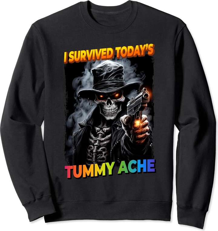 Cringe Skeleton Hard Skeleton Meme Stomach Ache I Survived Today's ...