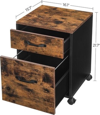 Industrial File Cabinet with 2 Drawers, Rolling Office Filing Cabinet ...