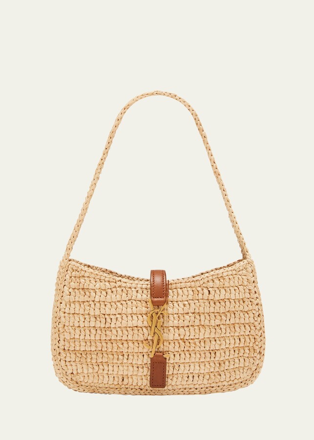 Saint Laurent Le 5 A 7 Mini Raffia Hobo Bag - ShopStyle