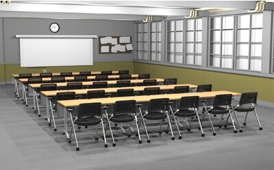 TeamWORK Tables 30 Person Training Meeting Seminar Tables with Modesty ...