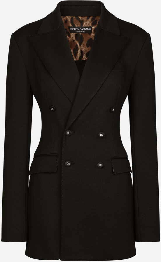 Dolce & Gabbana Double-breasted Milano rib jacket - ShopStyle Blazers