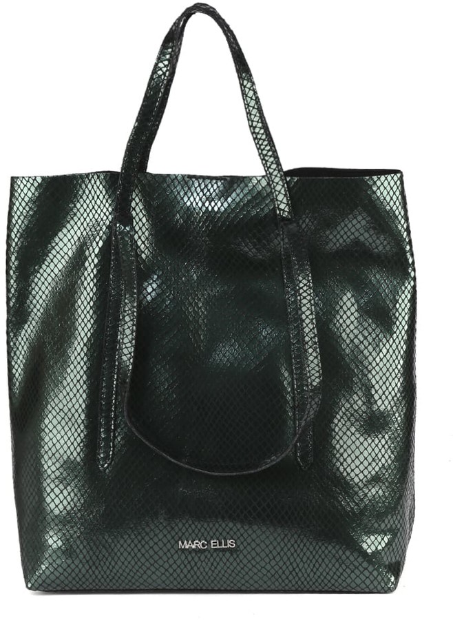 Marc Ellis Black Sevika Bag In Pythoned Leather - ShopStyle