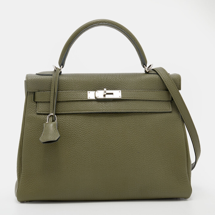 Hermes Vert Veronese Togo Leather Gold Finish Retourne Kelly 32 Bag ...