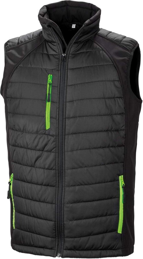 123t Result R238X Black compass padded softshell Gilet Bodywarmer ...