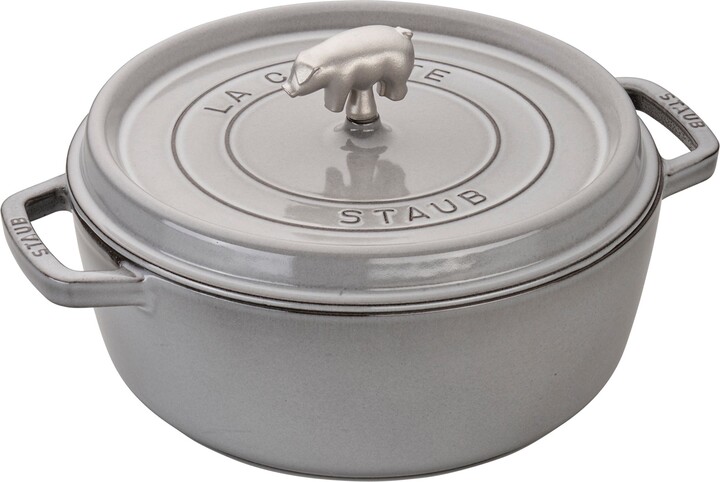 Staub 6-Quart Enameled Shallow Round Cast Iron Dutch Oven - ShopStyle