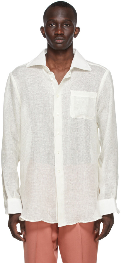Factor's SSENSE Exclusive Off-White Mesh Shirt - ShopStyle
