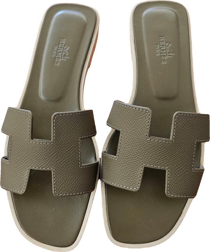 Hermes Oran leather sandal - ShopStyle