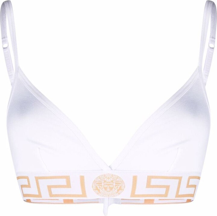 Versace Greca Border bralette - ShopStyle Bras
