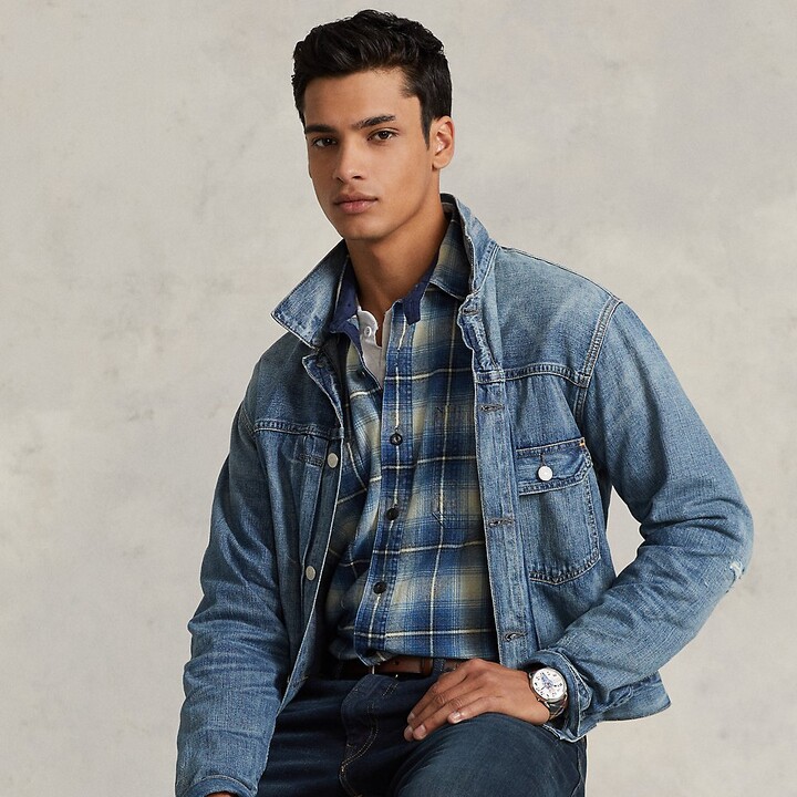Ralph Lauren Denim Patchwork-Collar Trucker Jacket - ShopStyle