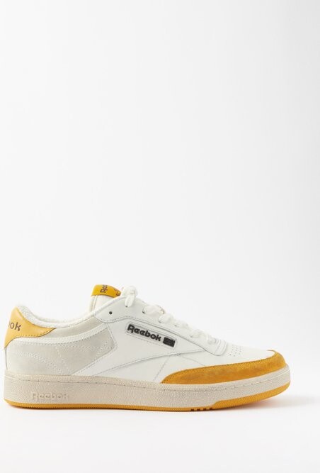 Reebok Club C Vintage Distressed Leather Trainers - ShopStyle Low Top ...