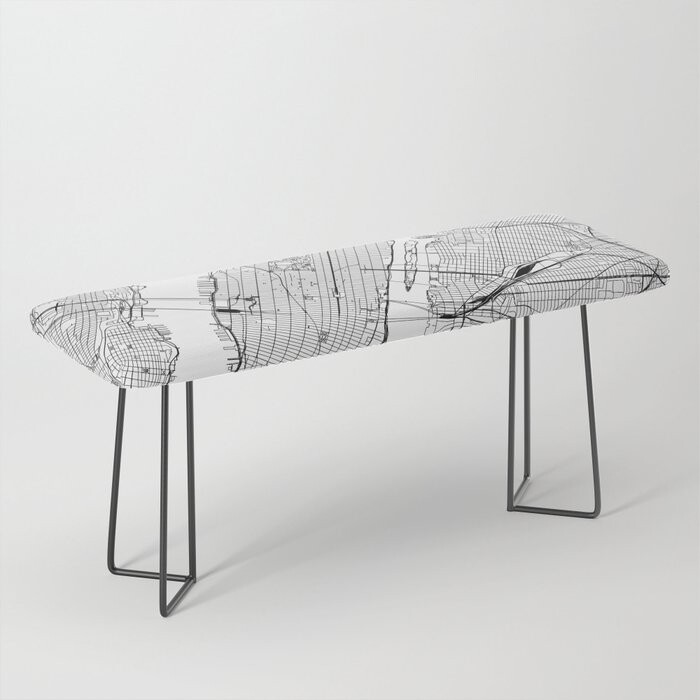 Society6 New York City White Map Benches - ShopStyle