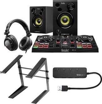 Hercules DJ Learning Kit with Laptop Stand and Gear 4-Port USB 3.0 Hub ...