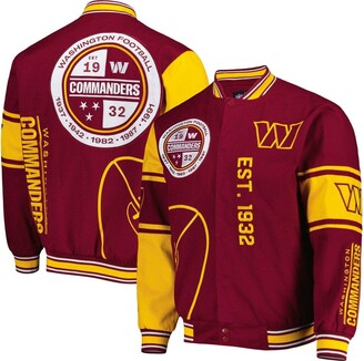 Men's JH Design Burgundy/Gold Washington Commanders Twill Full-Snap ...