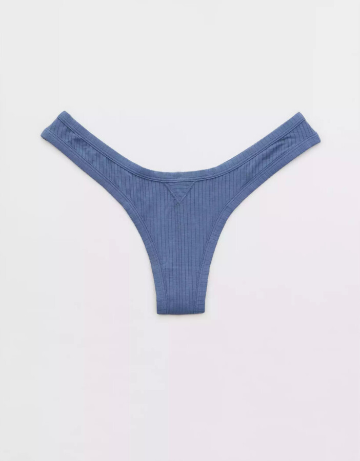 aerie Modal Ribbed High Cut Thong Underwear - ShopStyle
