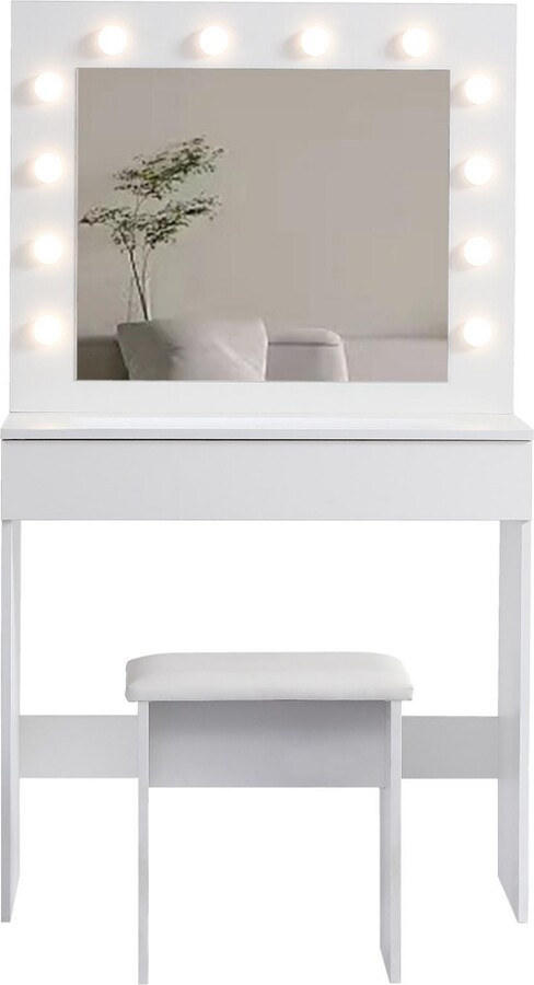 Simplie Fun Vanity Table Set with Lighted Mirror & Stool - ShopStyle ...