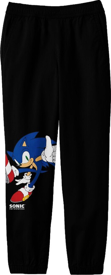 Sonic the Hedgehog Modern Character and Title Logo Youth Black Sweat ...