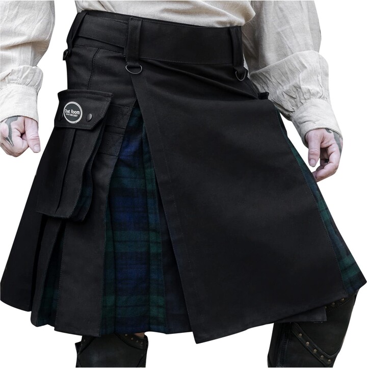 Generic Men's Leather Straps Kilts Gothic Punk Scottish Festival Kilt ...